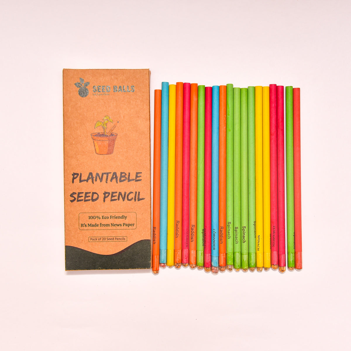 Plantable Seed Pencils – Eco-Friendly Handmade Pencils with Herb, Flow – seedballs