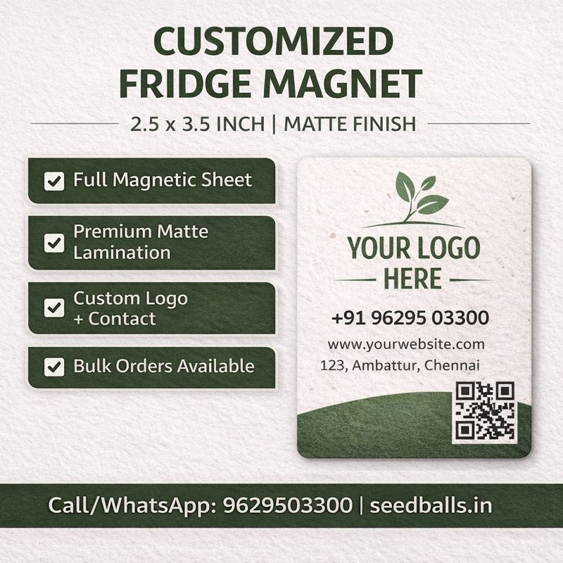 Customized Fridge Magnet (Magnetic Sheet) | Logo Printed – seedballs