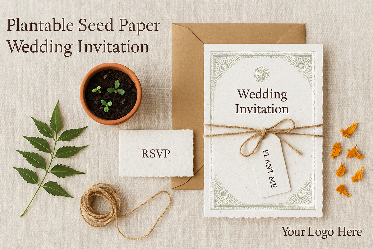 Plantable Seed Paper Wedding Invitation Cards – Eco-Friendly, Customis ...