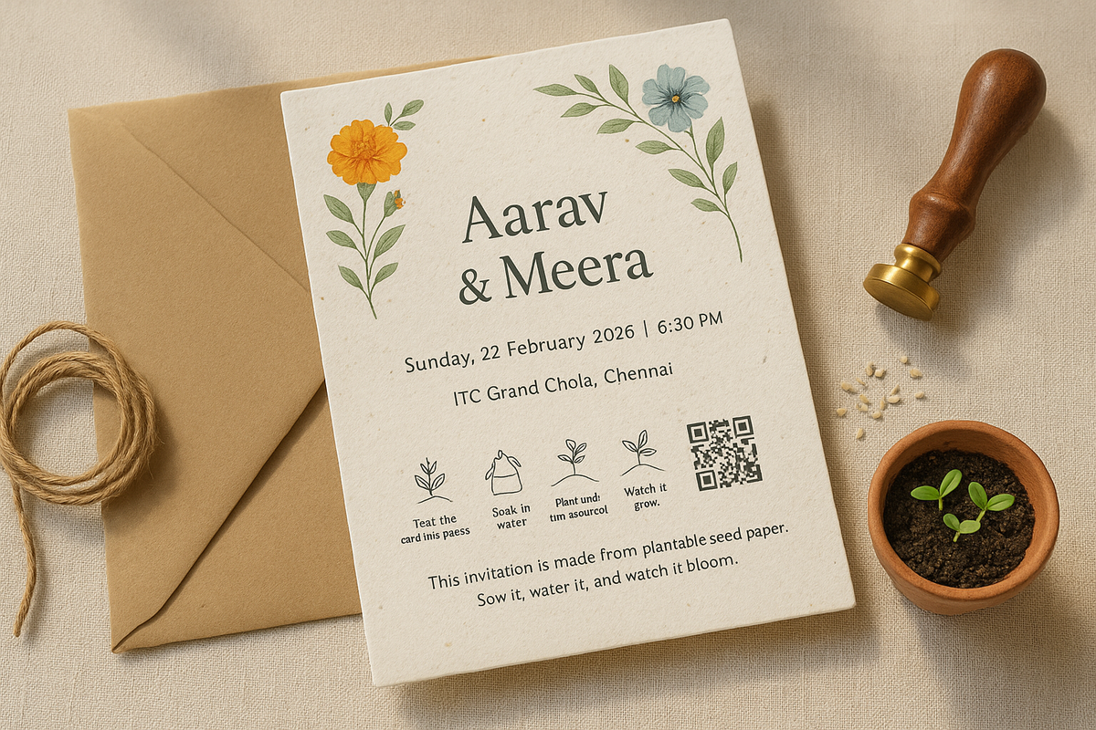 Plantable Seed Paper Wedding Invitations (India) – seedballs