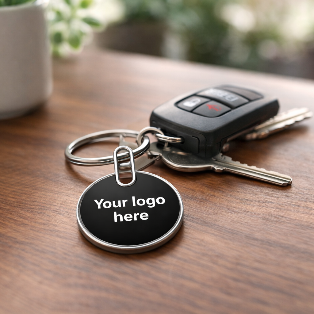 Round Metal Keychain – Custom Logo Key Ring for Branding – seedballs