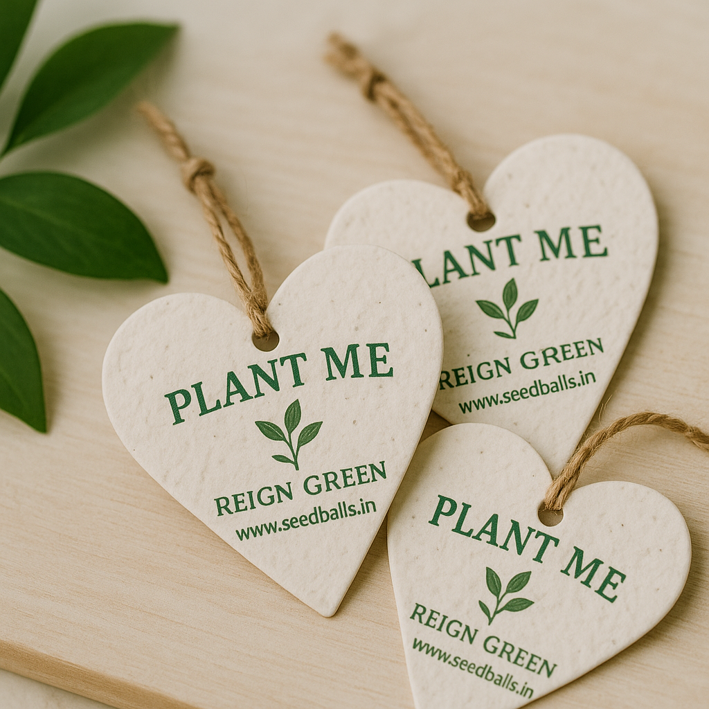 Heart‑Shaped Plantable Seed Paper Tags | Eco‑Friendly Custom Gift Tags ...