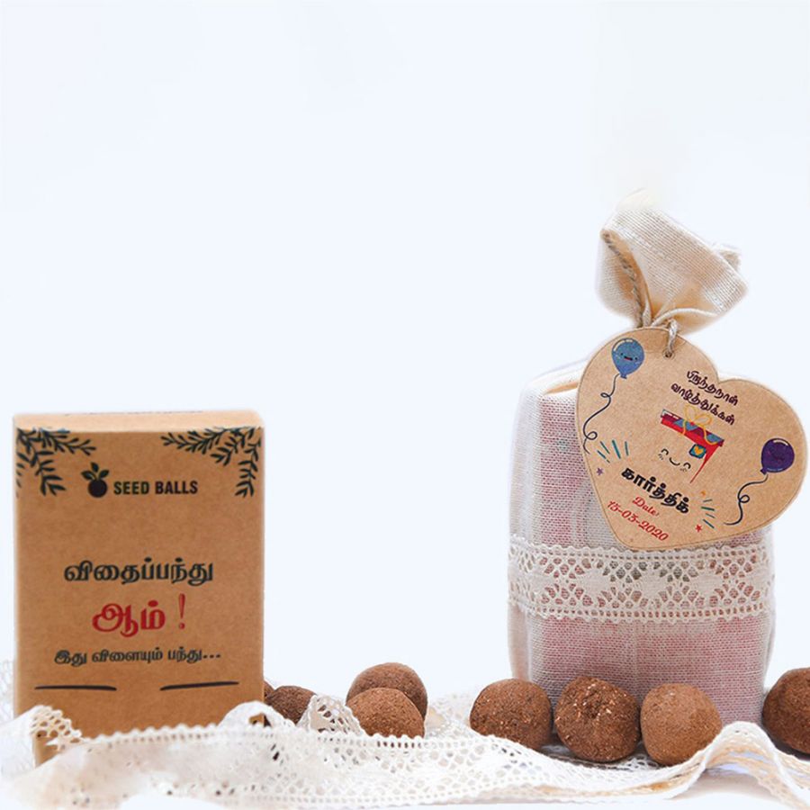 Seed Balls Gift Set: Handcrafted Seed Bombs in Kraft Box with Custom C ...